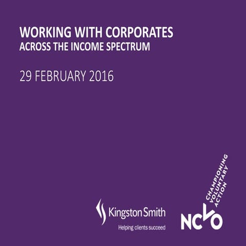 Working with corporates across the income spectrum | PPT