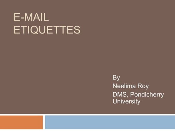 Email Etiquette PPT | PDF