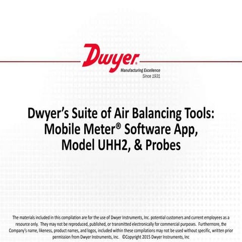 Dwyer's Air Balancing Tools: Mobile Meter Software App, UHH2, & Probes ...