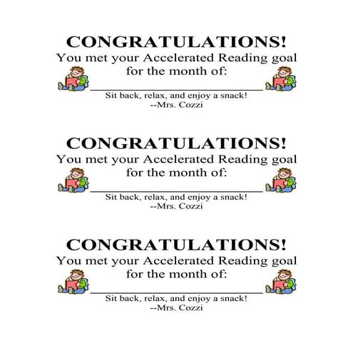 Accelerated reading goal form | DOC