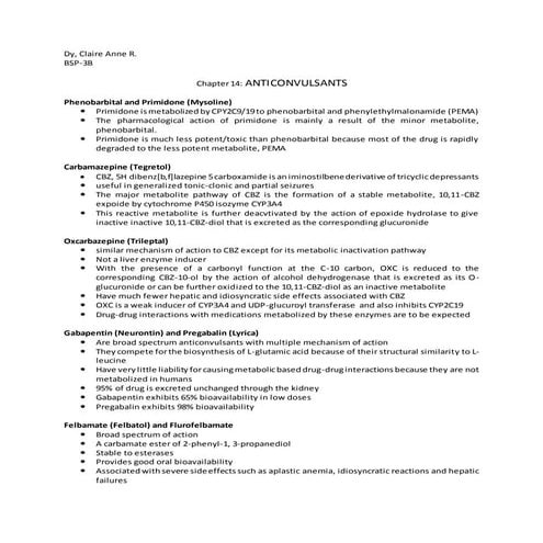 Anticonvulsants | PDF