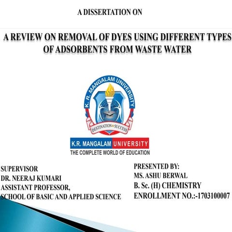 Dye adsorption | PPTX