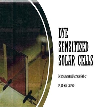 Dye Sensitized Solar cell (DSSC) | PPTX