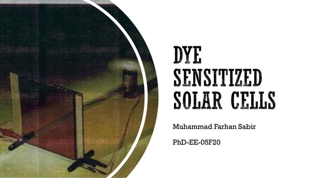 Dssc (Dye sensitized solar cell) | PPTX