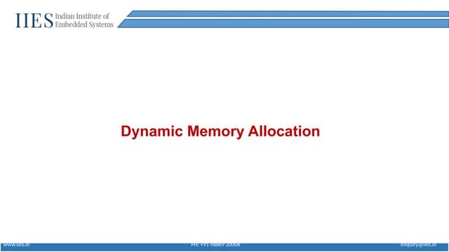 Dynamic Memory Allocation In C Programming Iies Guide Ppt