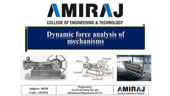 Dynamic force analysis slider crank mechanism | PPTX | Physics | Science