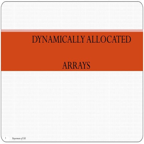 Dynamic Memory Allocation in C | PPTX