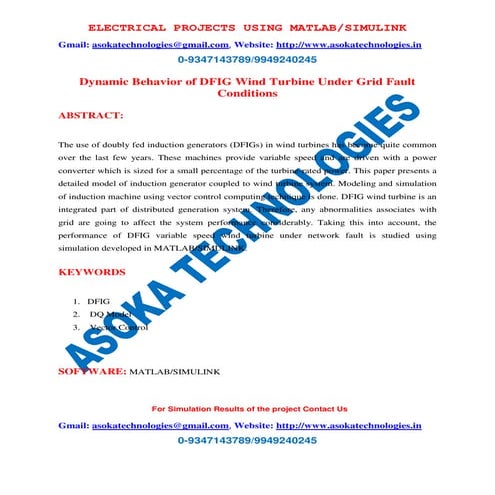 Dynamic behavior of DFIG wind turbine under grid fault conditions (1) | PDF