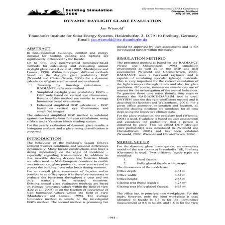 Dynamic daylight glare evaluation | PDF