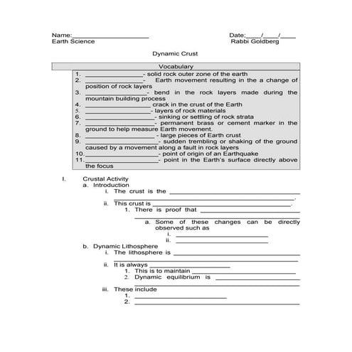 Dynamic Earth Note Packet | DOC