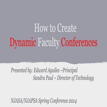 Dynamic faculty conference njasa 2014 | PPT