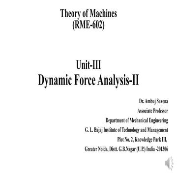 Dynamic force analysis ii | PDF