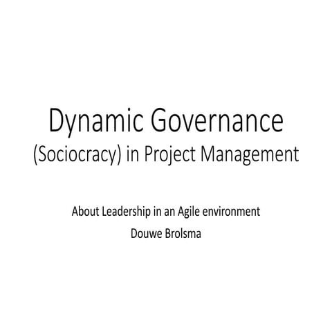 Douwe Brolsma - Dynamic governance in agile project management | PDF