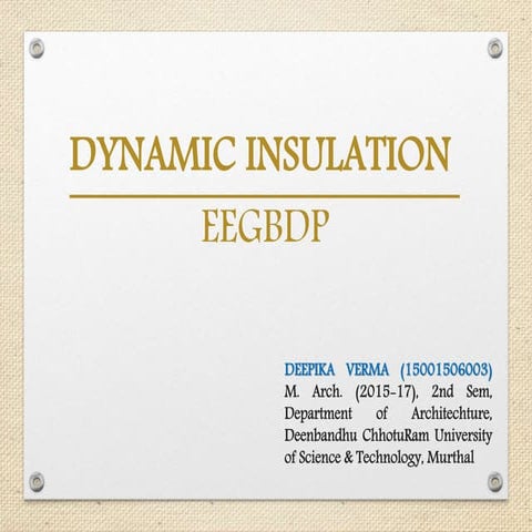 Dynamic insulation | PPTX