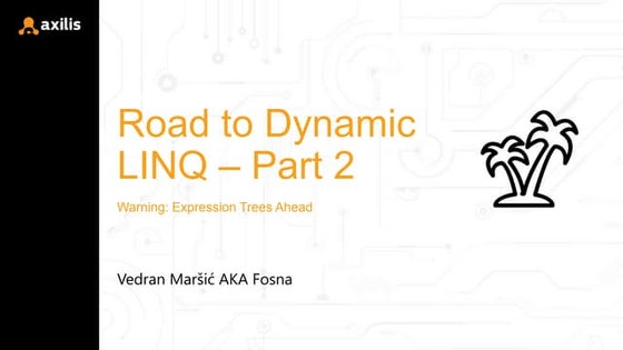 Exploring C# DSLs: LINQ, Fluent Interfaces and Expression Trees | PPT