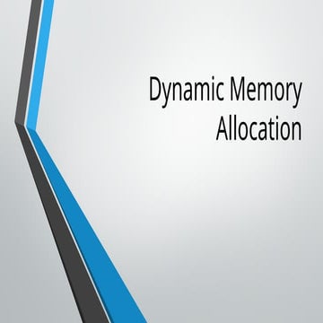 Dynamic Memory Allocation In C Prog Pptx