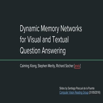 Dynamic memory networks for visual and textual question answering | PDF | Technology & Computing