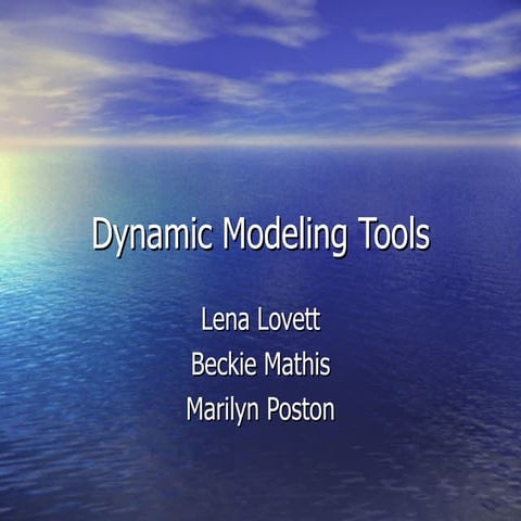 Dynamic Modeling Tools | PPT