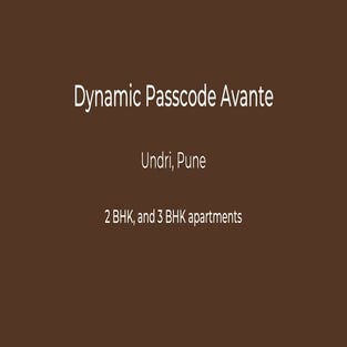 Dynamic Passcode Avante Undri Pune | E-Brochure | PDF | Apartments ...