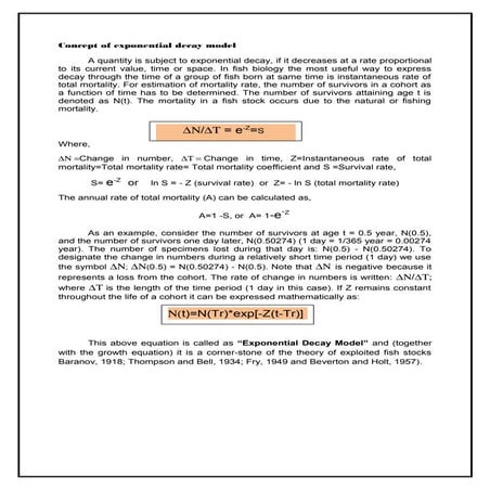 Dynamic pool model for Fish stock Assessment, | DOC