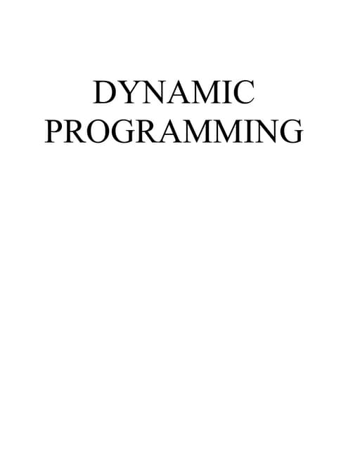 Dynamic programming | PDF Dynamic programming | PDF