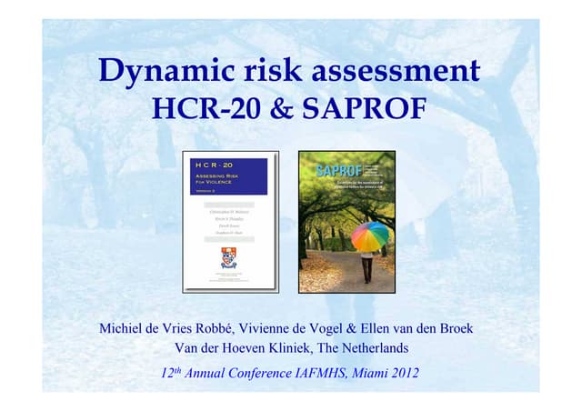SAPROF flyer. Structured Assessment of Protective Factors for violenc…