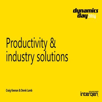 Dynamics Day 2014: Microsoft Dynamics NAV - Productivity Solutions | PPT