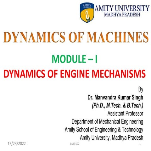 Dynamics of Machines_Module I.pptx