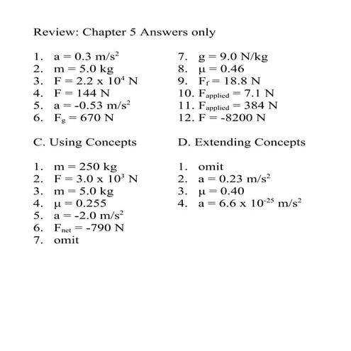 Dynamics Review 12 Physics Doc