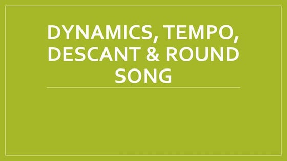 Tempo and Dynamics | PPT