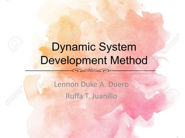 Dynamic System Development Method (DSDM) | PPTX Dynamic System Development Method (DSDM) | PPTX