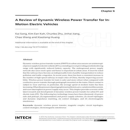 A Review of Dynamic Wireless Power Transfer for In-Motion Electric ...