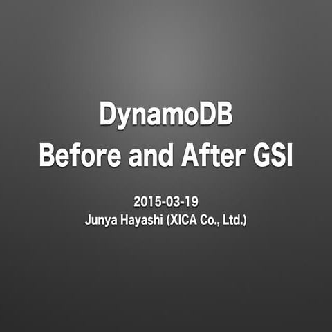 DynamoDB Before and After GSI | PPT