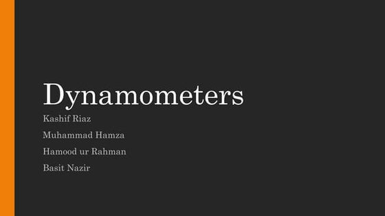 Types of Dynamometers | PPT