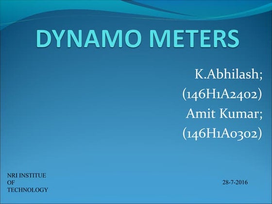 Dynamometer | PPT