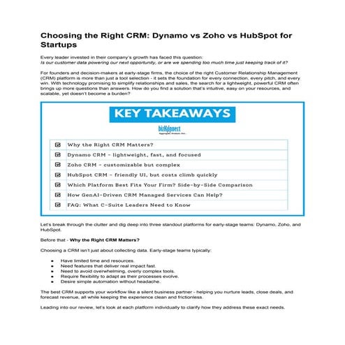 Dynamo vs Zoho vs HubSpot – Lightweight CRMs for early-stage firms_CRM Comparison Blog.docx