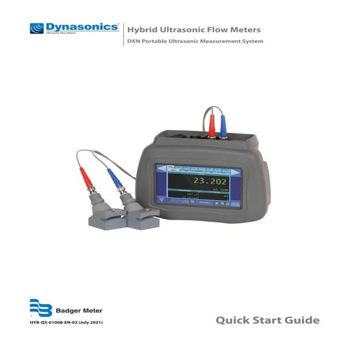 Dynasonics dxn manual badger meter portable clamp-on ultrasonic flow ...