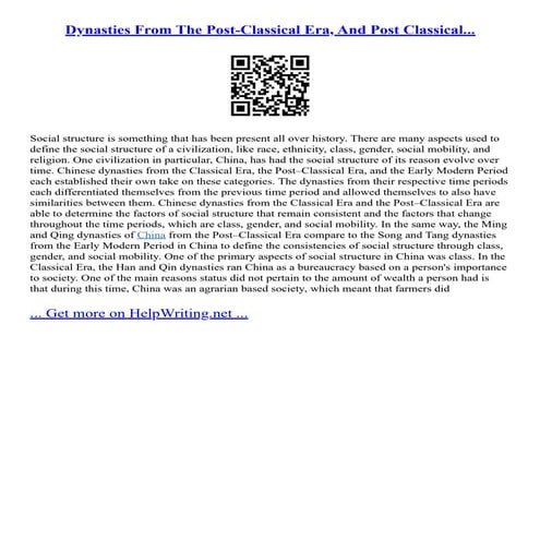 Dynasties From The Post-Classical Era, And Post Classical... | PDF