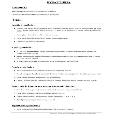 Dysarthria | DOC