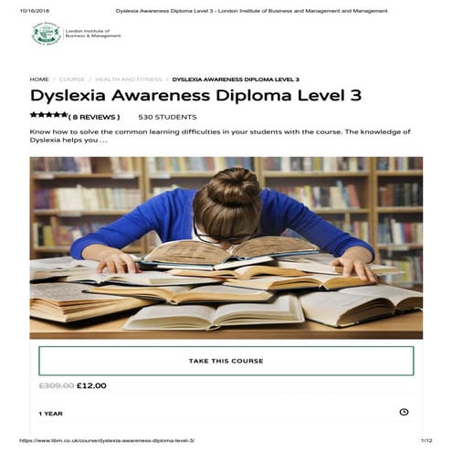 Child Care Diploma Level 3 - LIBM | PDF