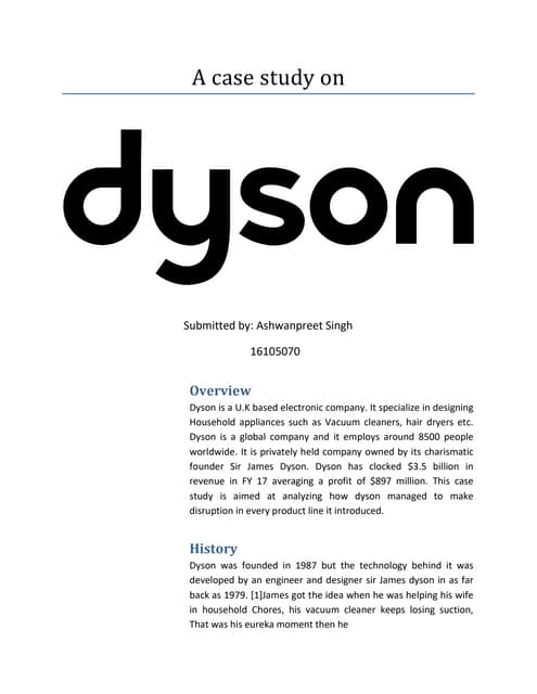 Project Management presentation Dyson | PPTX