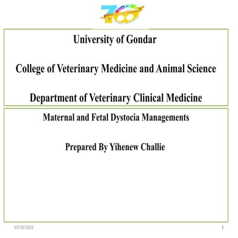 DYSTOCIA managements in cow. pp including the etiology ,predisposing ...