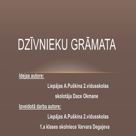 Dzīvnieku grāmata | PPTX