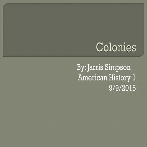 Colonies | PPT