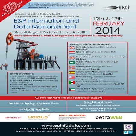 SMi Group's 16th annual E&P Information & Data Management conference ...
