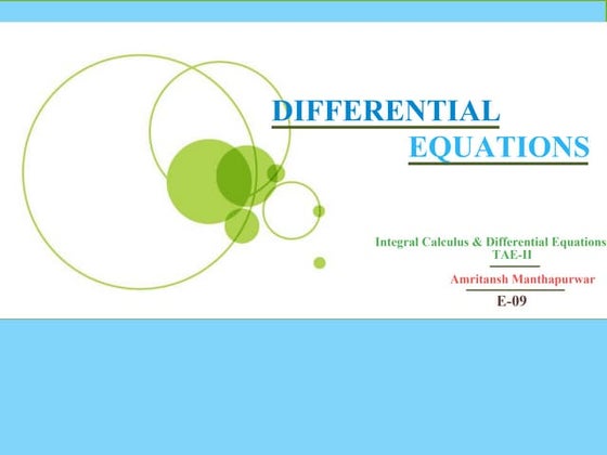 Exact Differential Equations | PPTX | Physics | Science
