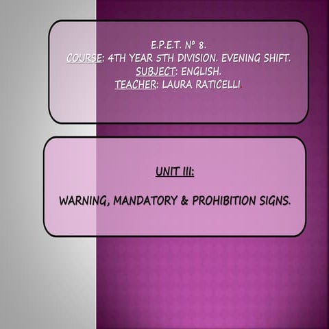 GRADE 7, MODULE 9. CLASSIFICATION SIGNS AND PERSONAL PROTECTIVE ...