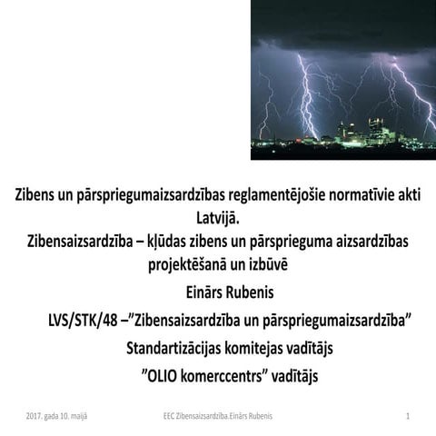 Zibens un pārsprieguma aizsardzības reglamentējošie normatīvie akti ...