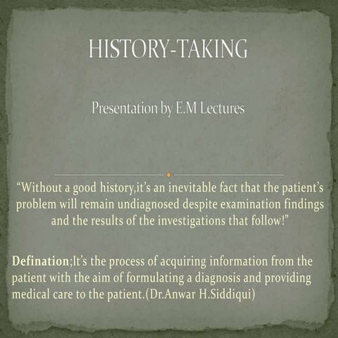 History-taking of a patient | PPTX