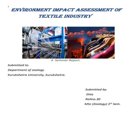 Environment impact assessment of textile industry | PDF